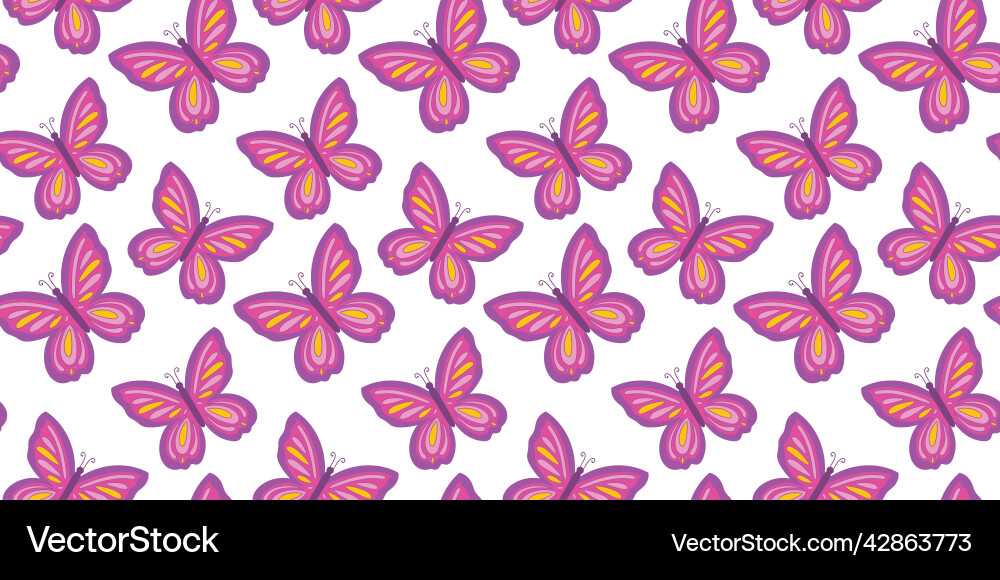 Seamless pattern with colorful butterfly y2k 90s Vector Image