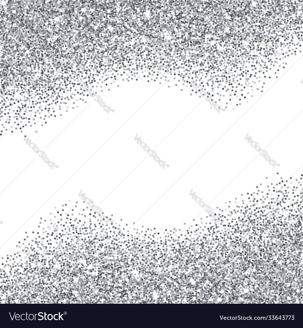 Silver glitter textured borders Royalty Free Vector Image