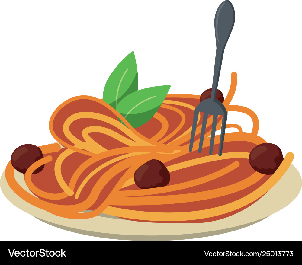 Spaghetti italian food Royalty Free Vector Image