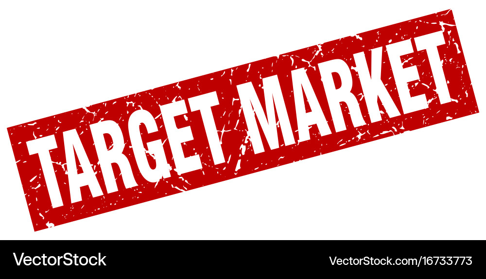Square grunge red target market stamp Royalty Free Vector