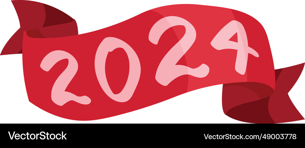 2024 number ribbon isolated Royalty Free Vector Image