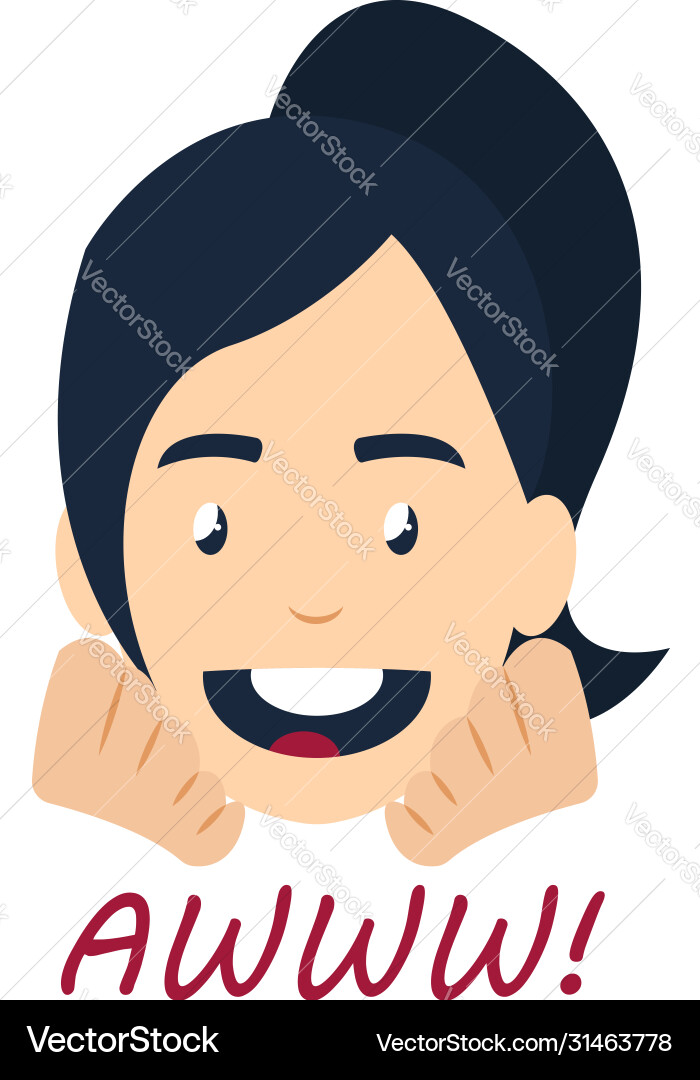 Awww girl on white background Royalty Free Vector Image