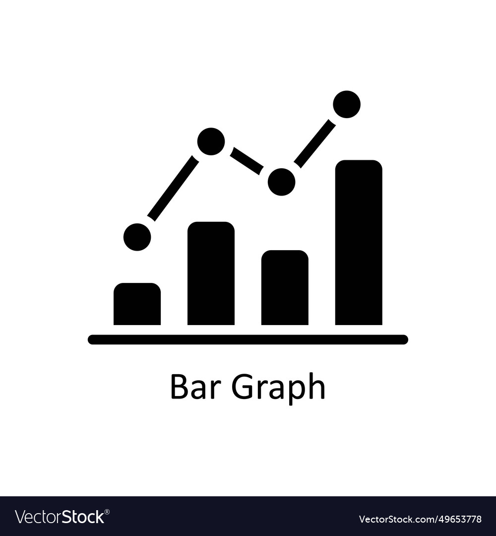 Bar graph solid icon design Royalty Free Vector Image