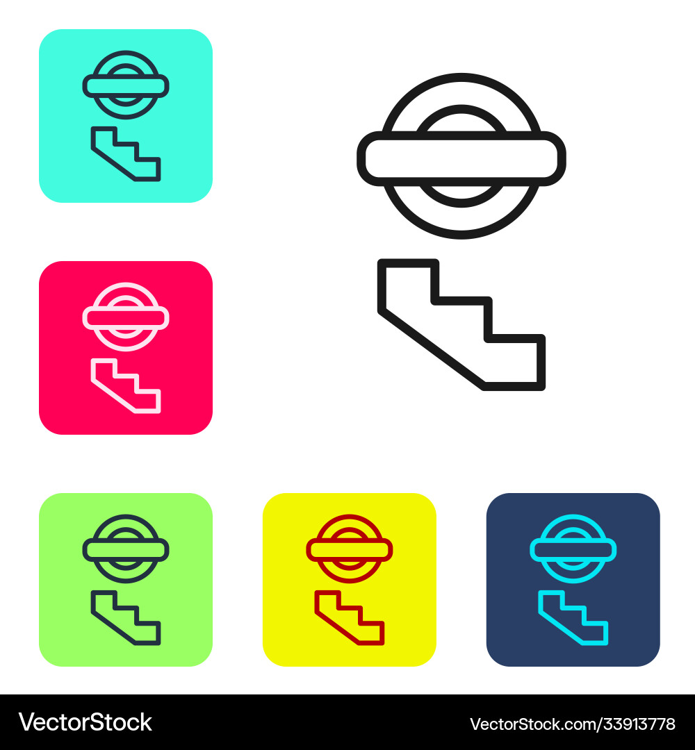 Black line london underground icon isolated Vector Image
