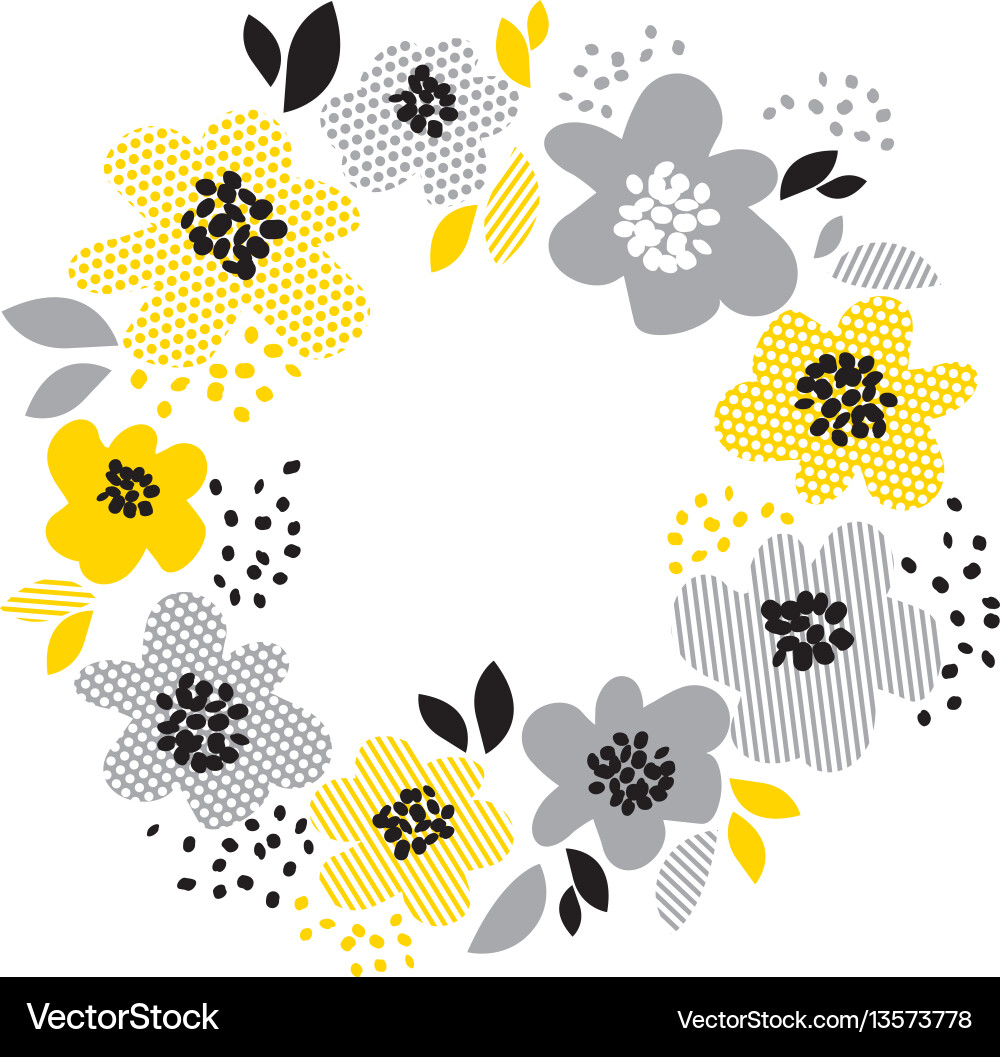 Contemporary spring floral design with yellow Vector Image