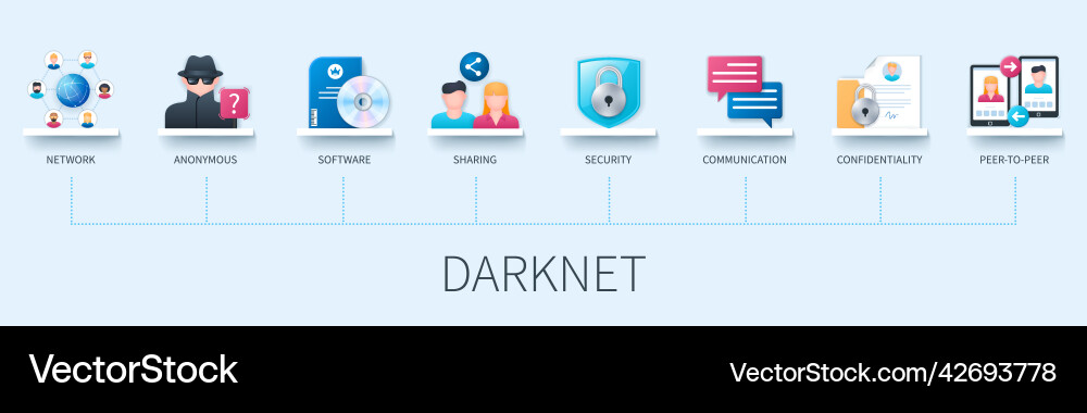 Darknet infographics in 3d style Royalty Free Vector Image