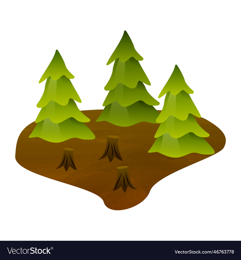 Deforestation flat concept Royalty Free Vector Image
