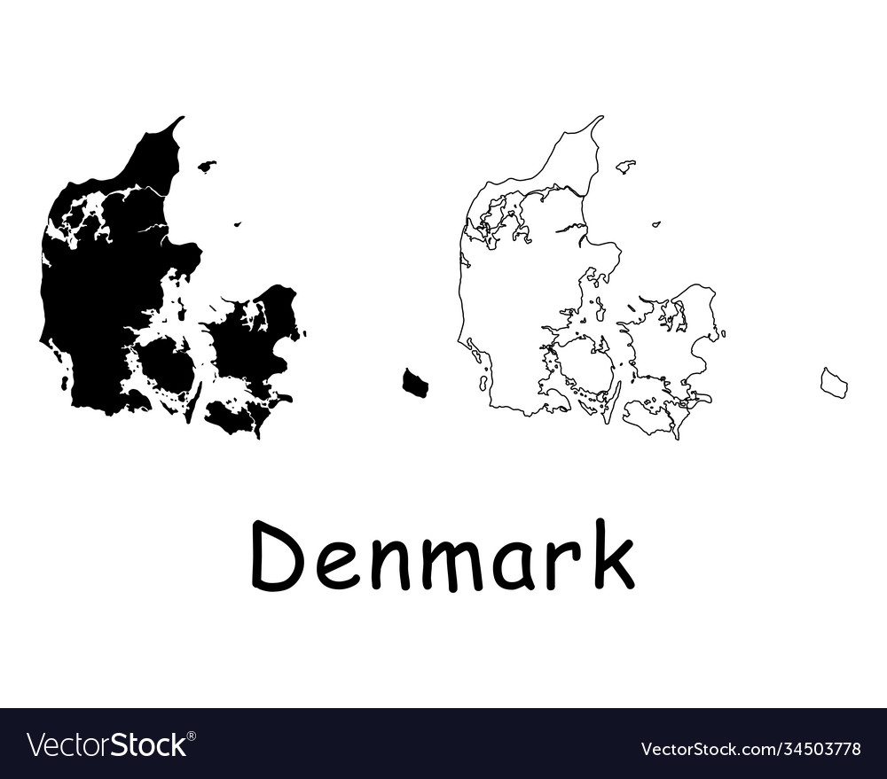 Denmark map Royalty Free Vector Image - VectorStock
