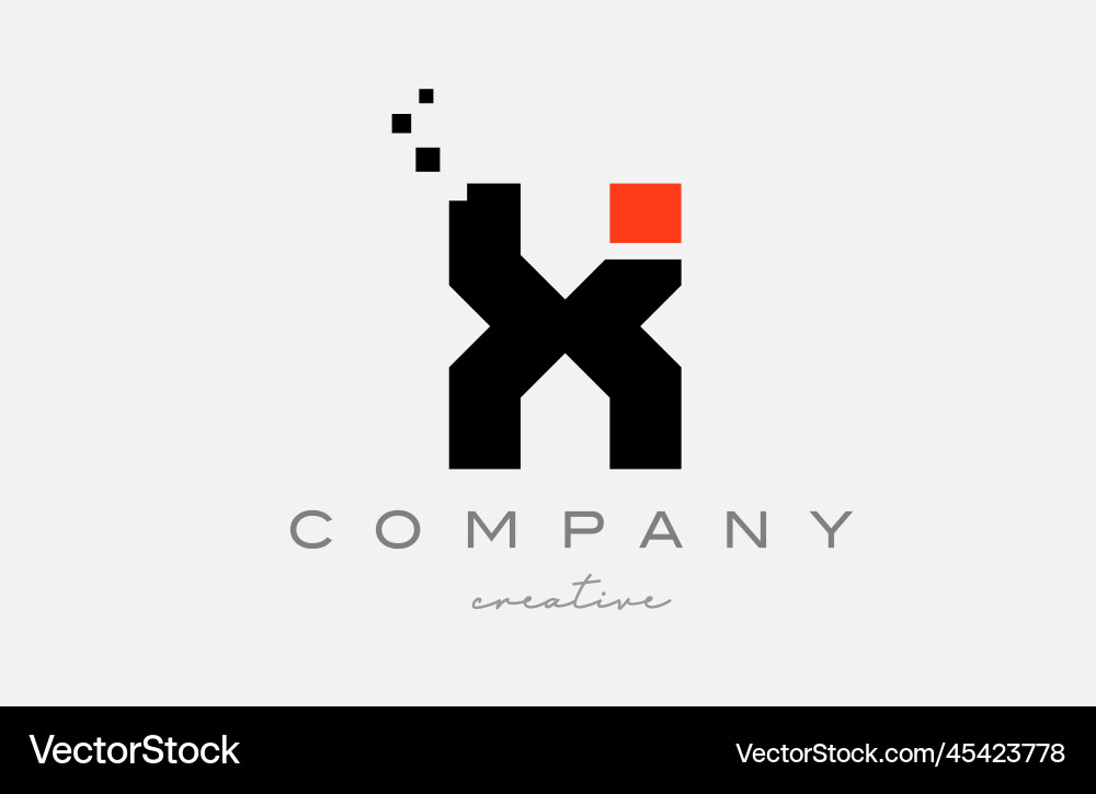 Dotted x alphabet letter logo icon dots template Vector Image