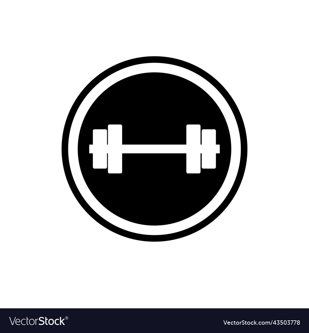 Dumbbells icon dark round Royalty Free Vector Image