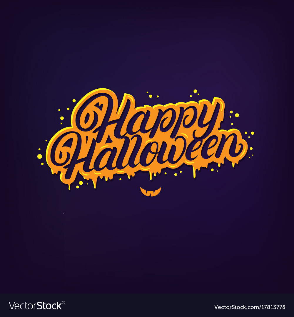 Happy halloween hand written lettering quote Vector Image