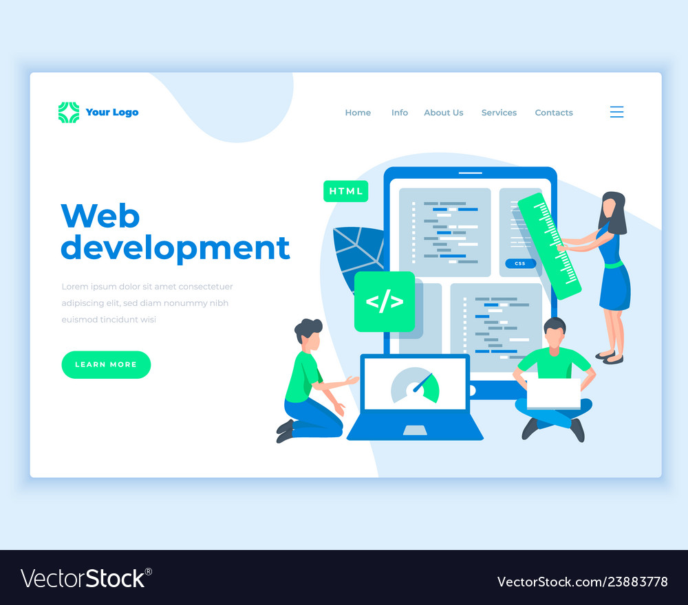 Landing page template web development concept Vector Image Landing page template web development concept Vector Image