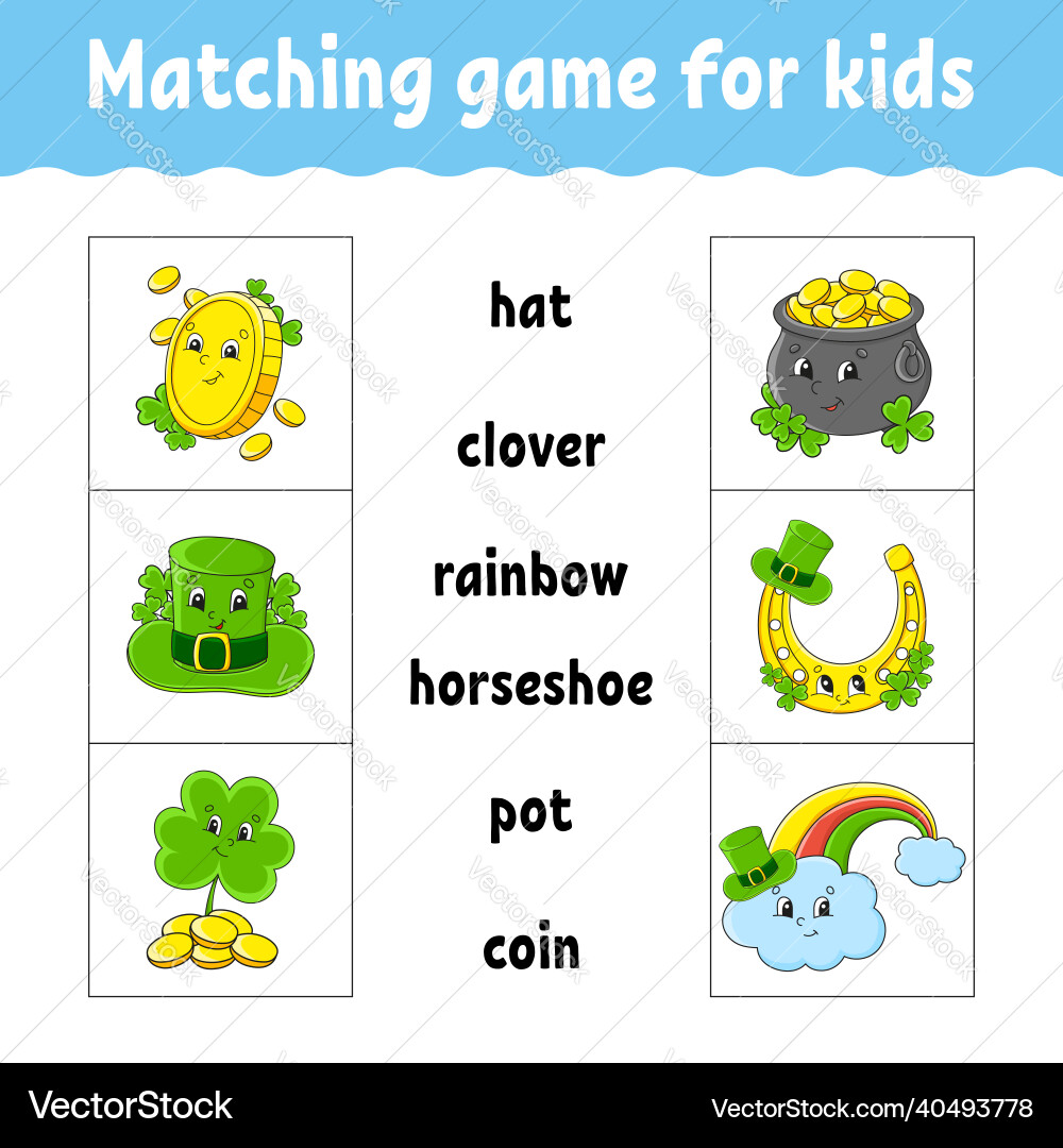 Matching game for kids find the correct answer Vector Image