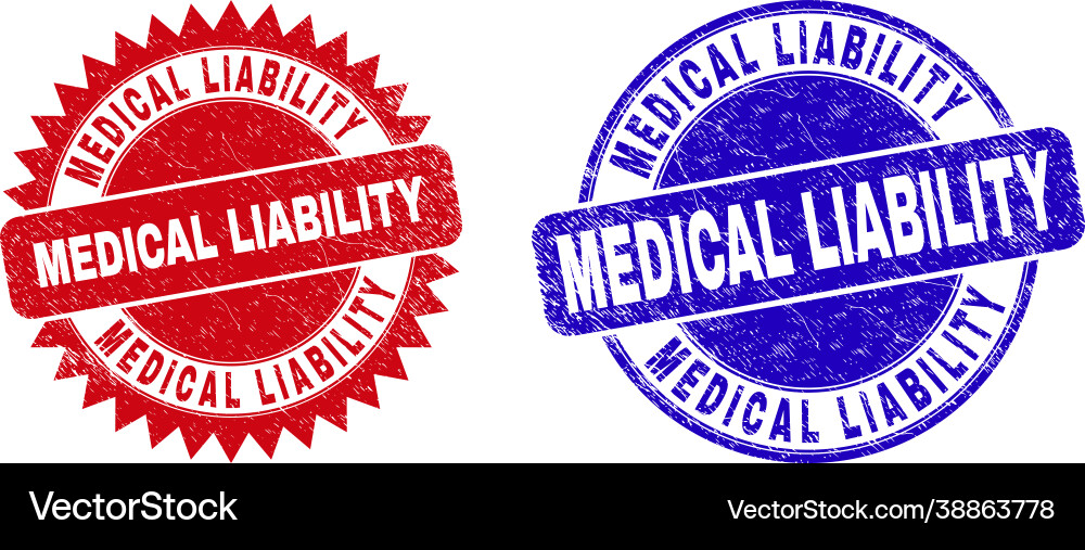 Medical liability rounded and rosette seals Vector Image