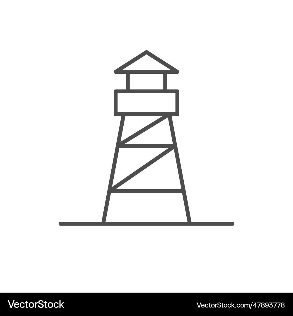 Modern watchtower line outline icon Royalty Free Vector