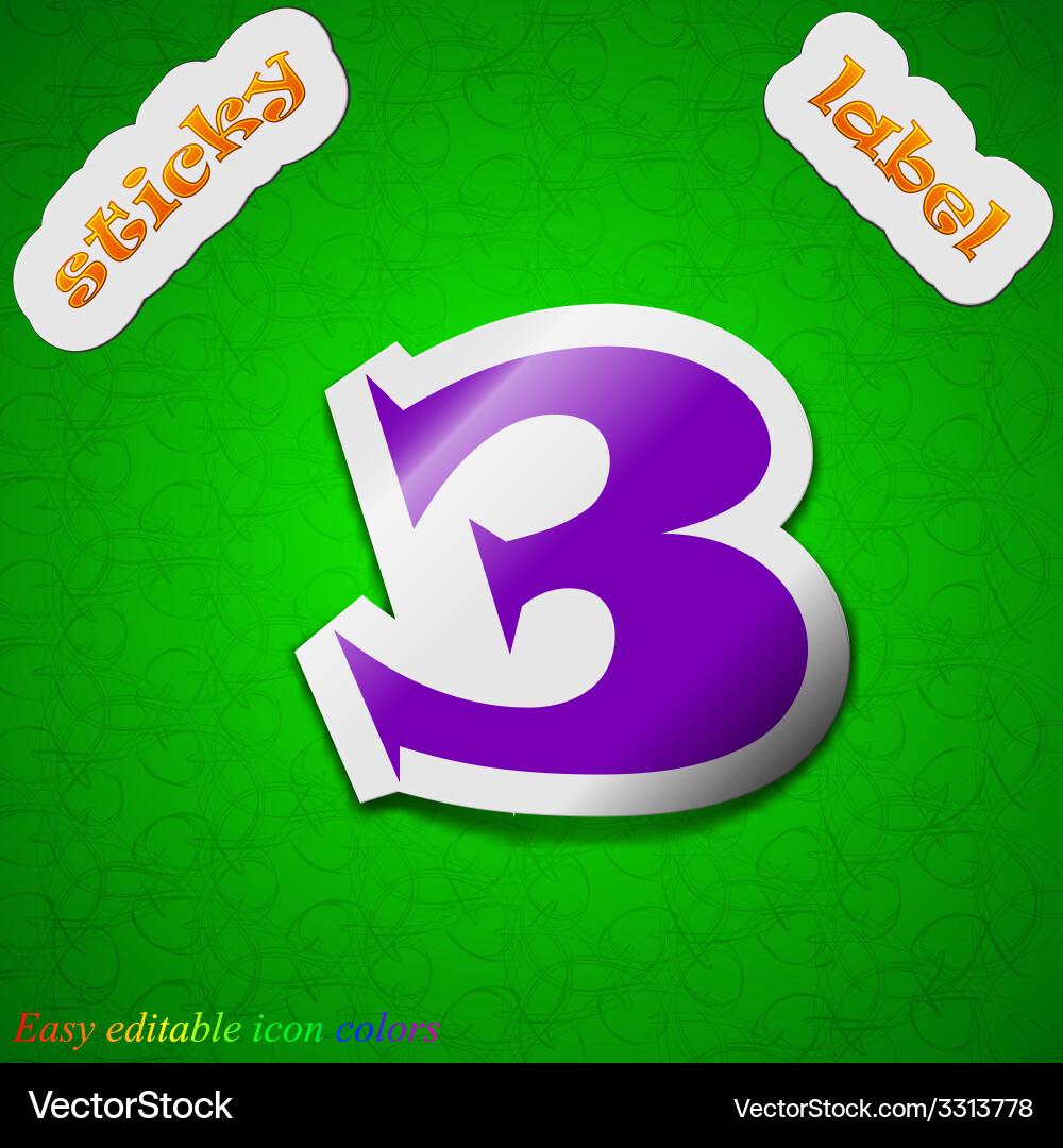 Number three icon sign symbol chic colored sticky Vector Image