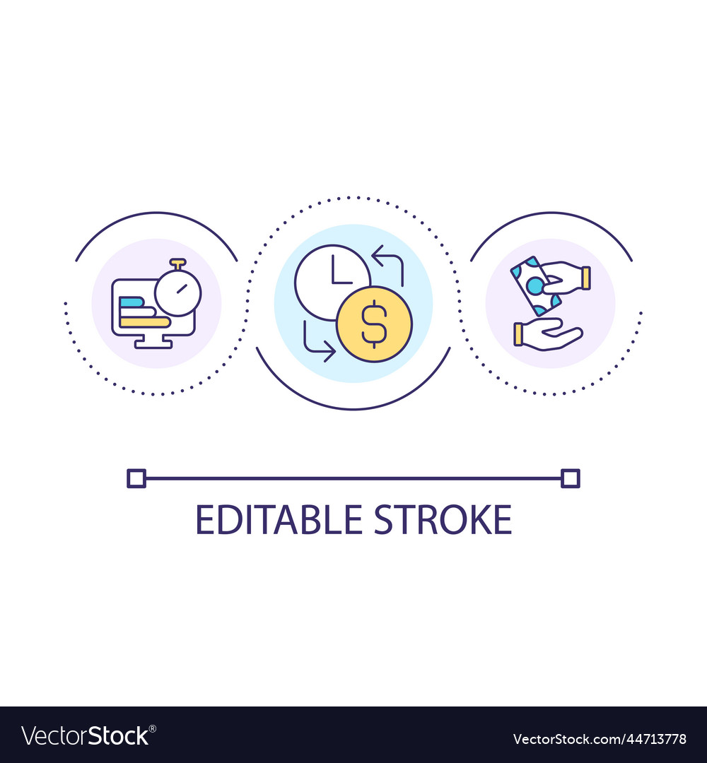 Regular payments schedule loop concept icon Vector Image
