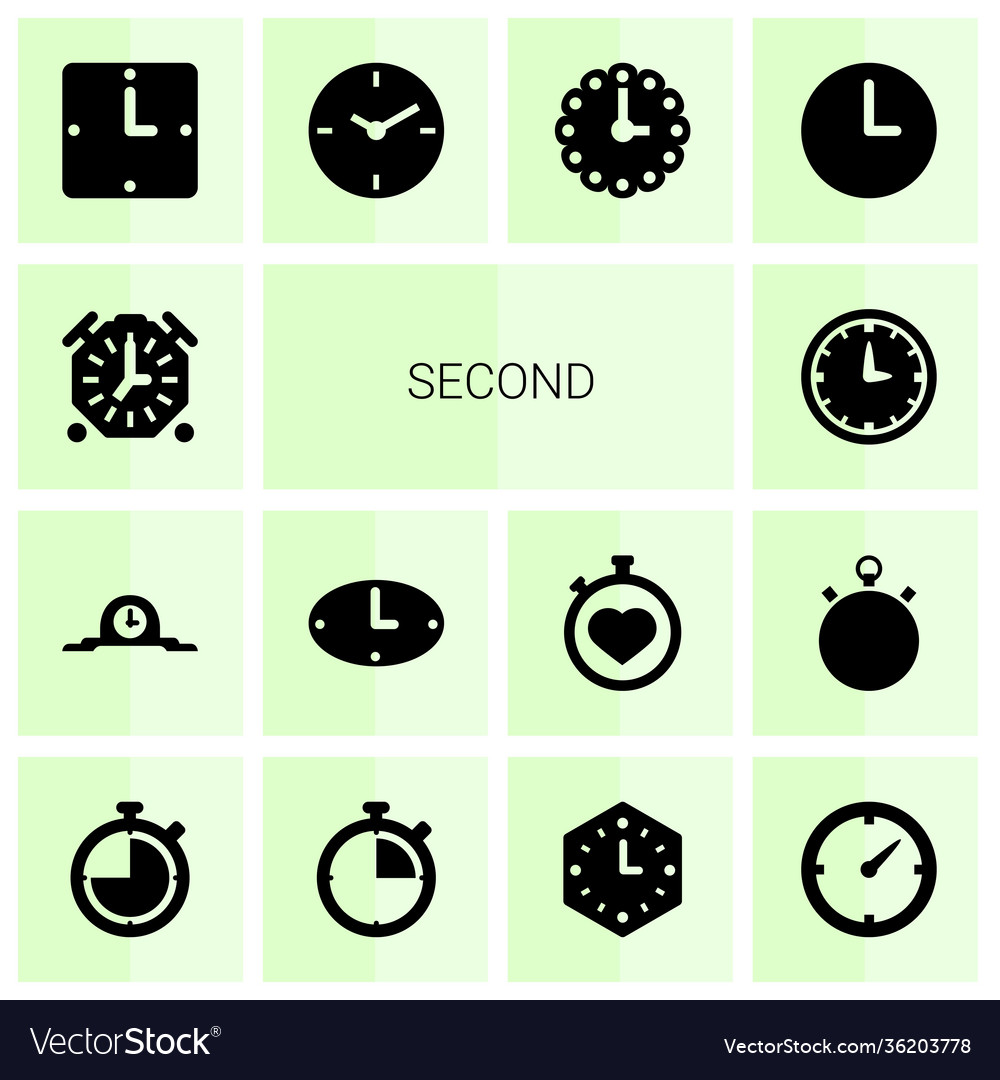 Second icons Royalty Free Vector Image - VectorStock