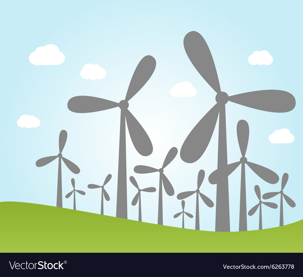 Wind power plants Royalty Free Vector Image - VectorStock