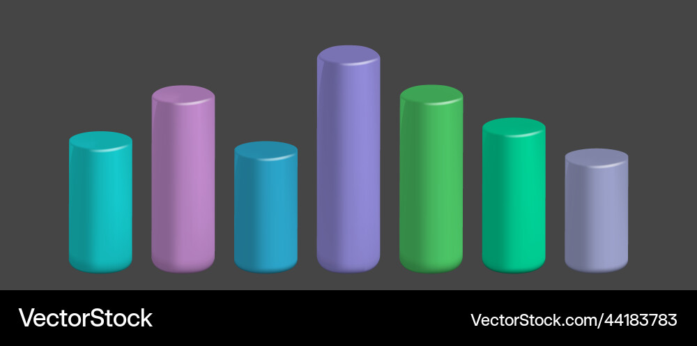 Bar chart 3d icons of infographic elements Vector Image