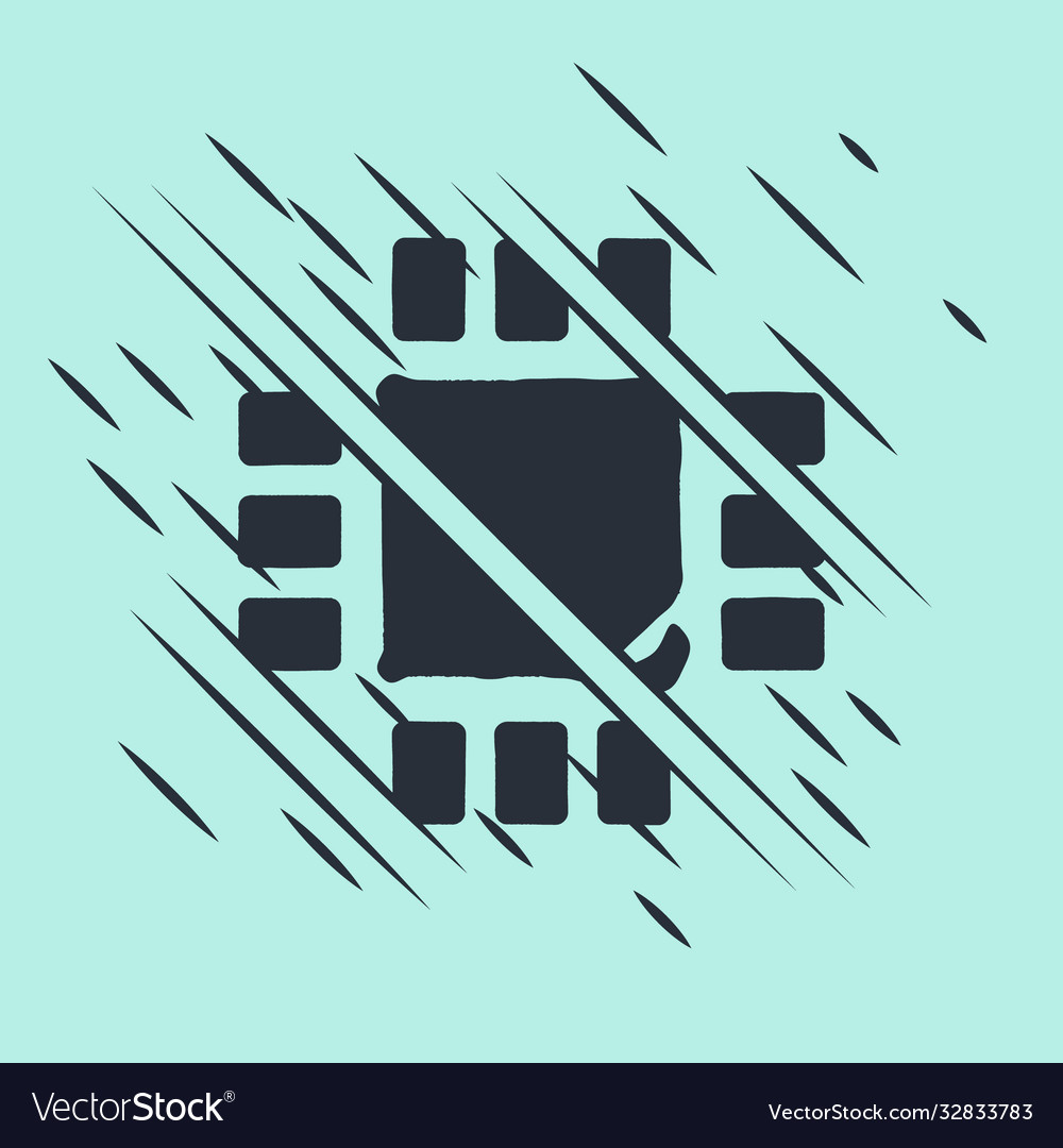 Black computer processor with microcircuits cpu Vector Image