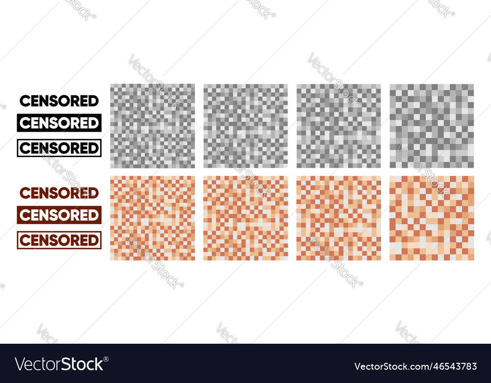 Censored pixel mosaic elements censor concept Vector Image