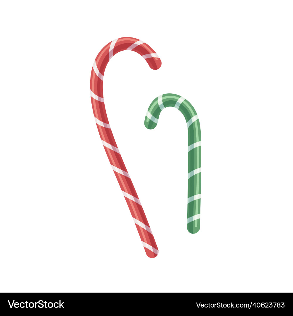 Christmas candy canes striped xmas sticks Vector Image
