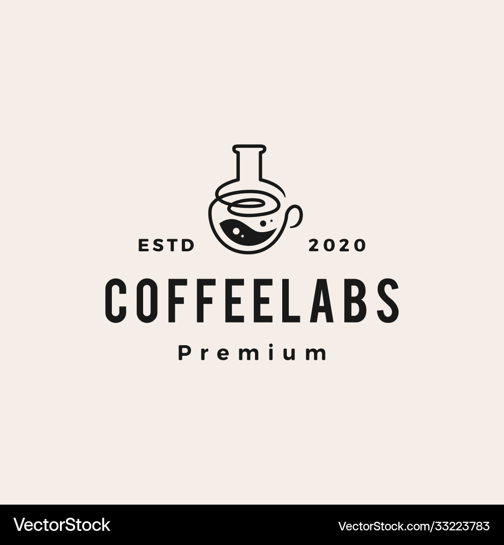 Coffee lab hipster vintage logo icon Royalty Free Vector