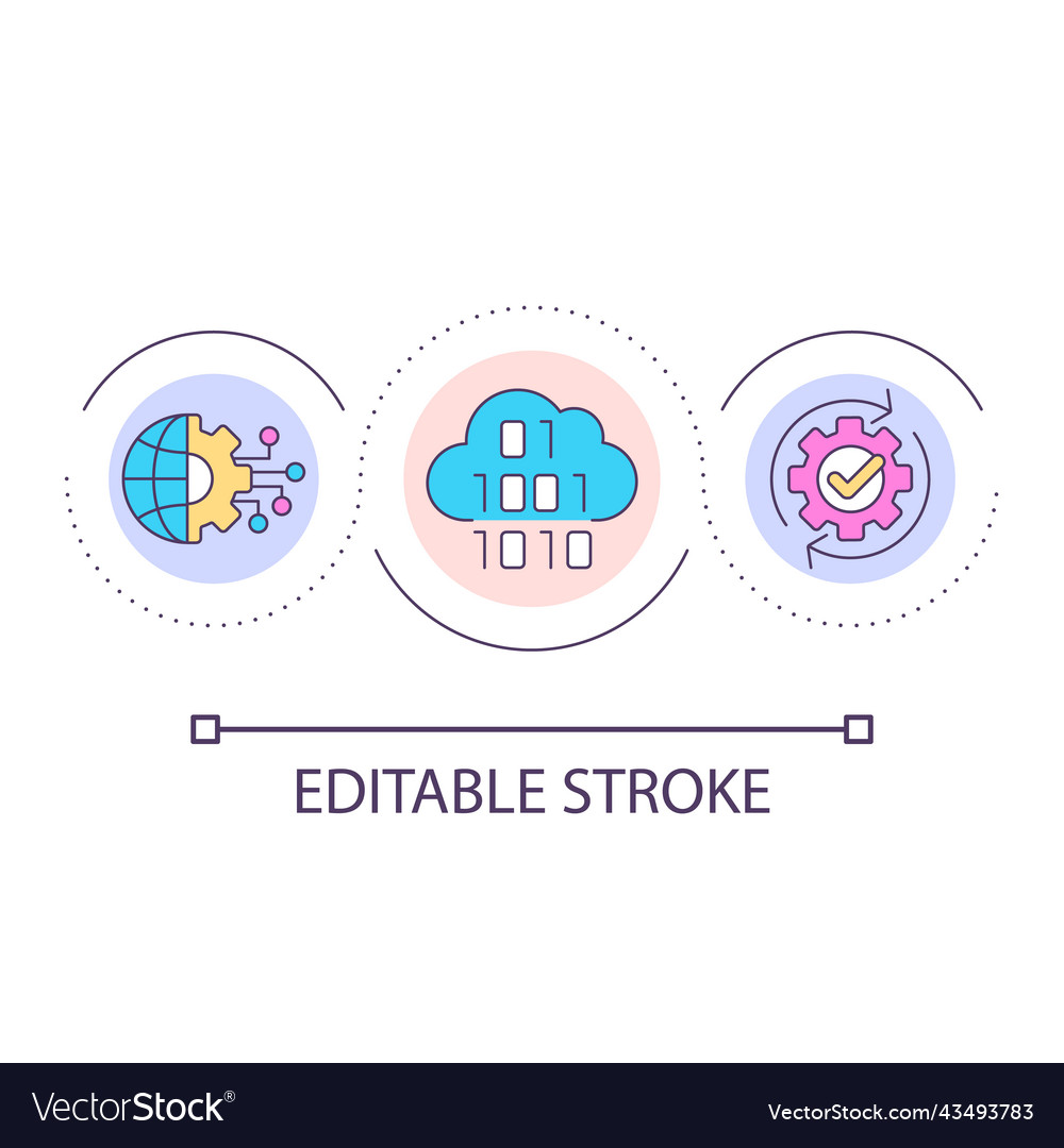 Global digital information storage loop concept Vector Image