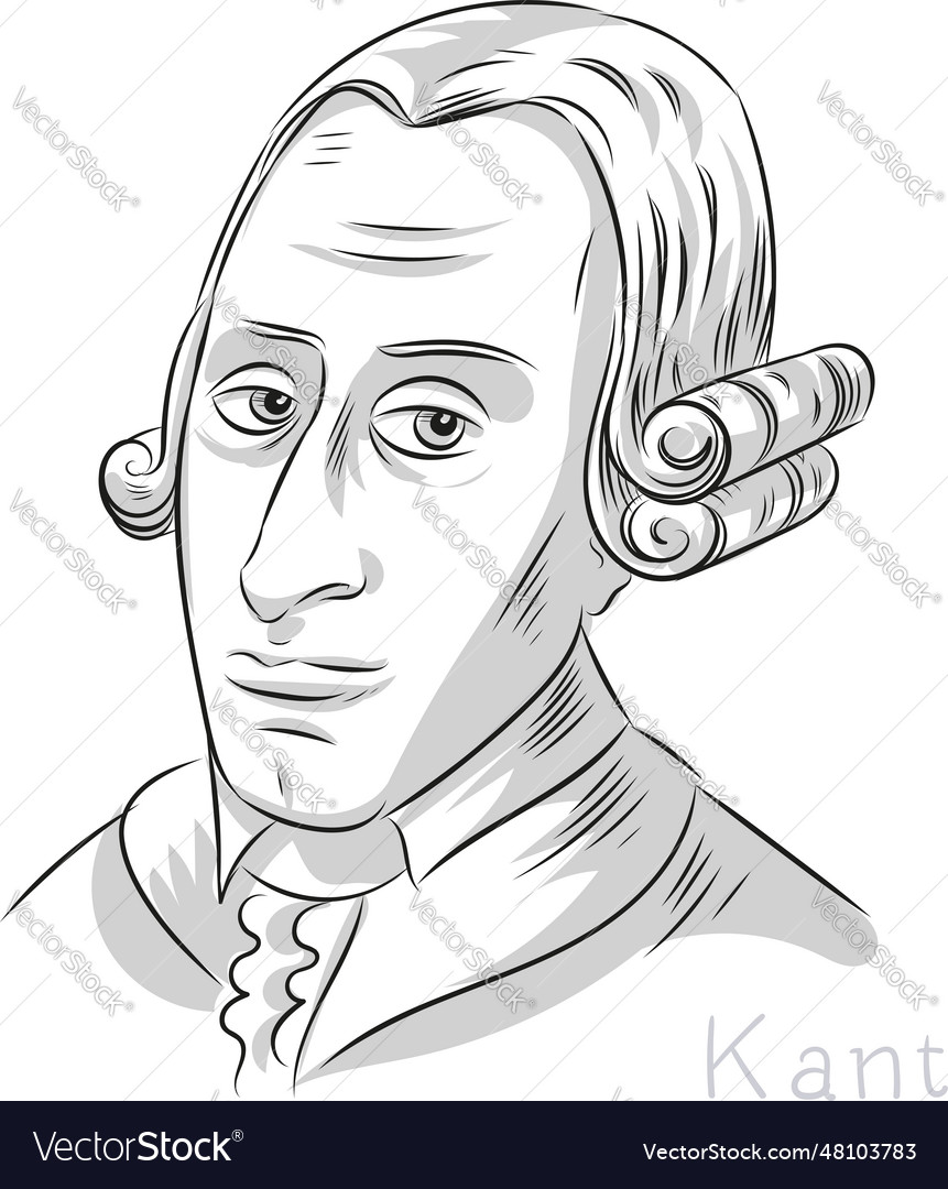 Immanuel kant german philosopher Royalty Free Vector Image Immanuel kant german philosopher Royalty Free Vector Image