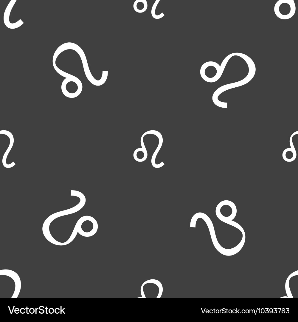 Leo zodiac sign seamless pattern on a gray Vector Image