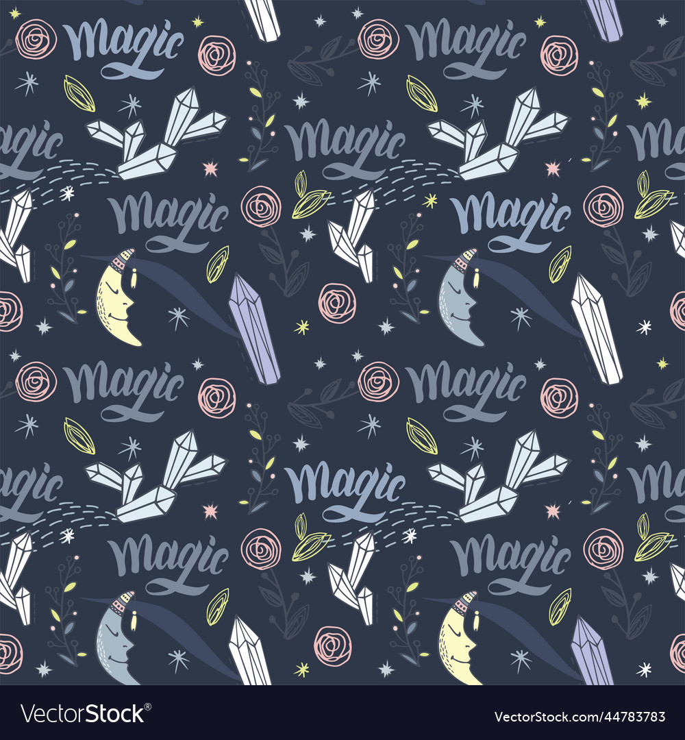 Magical seamless pattern Royalty Free Vector Image