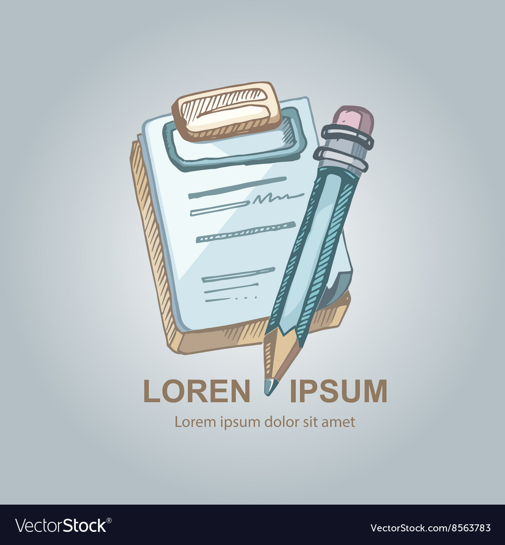 Notepad with pencil Royalty Free Vector Image - VectorStock