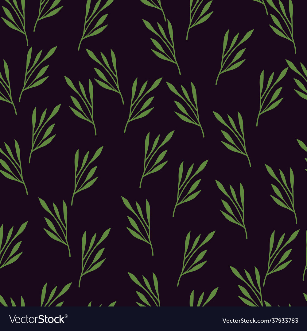 Random green leaf branches seamless pattern Vector Image