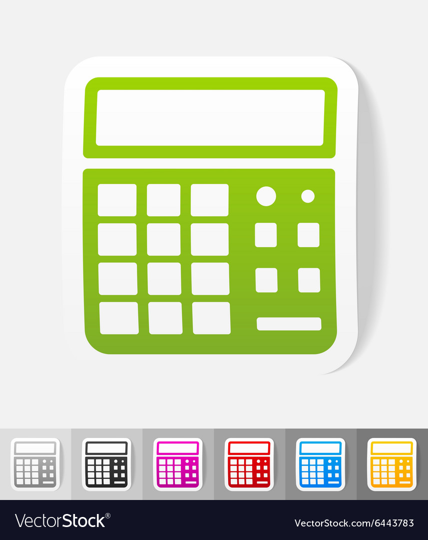 Realistic design element calculator Royalty Free Vector