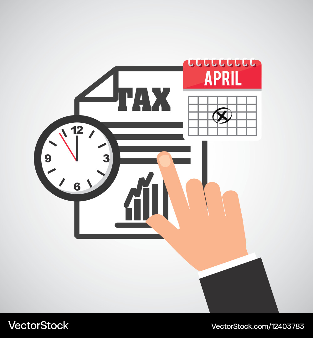 Tax time flat line icons Royalty Free Vector Image