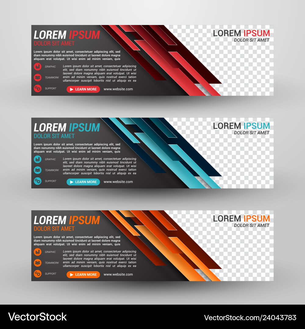 Three business banner Royalty Free Vector Image