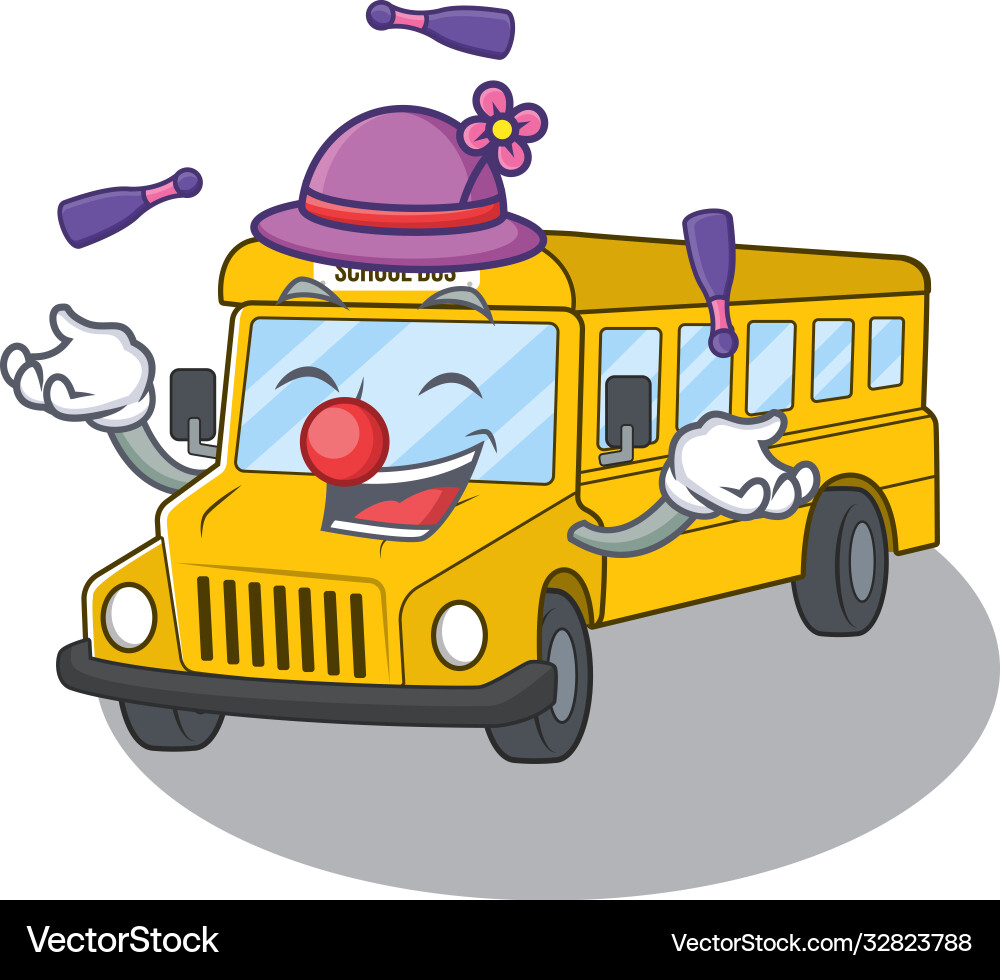 A lively school bus cartoon character design Vector Image
