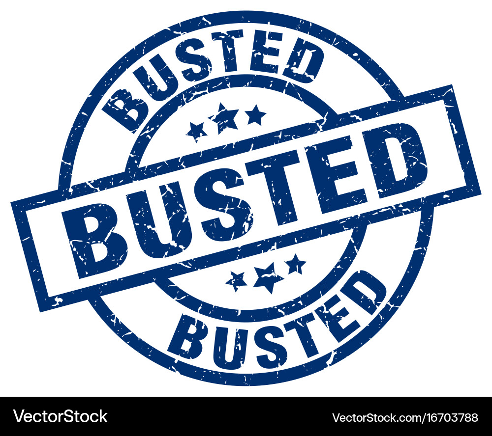 Busted blue round grunge stamp Royalty Free Vector Image