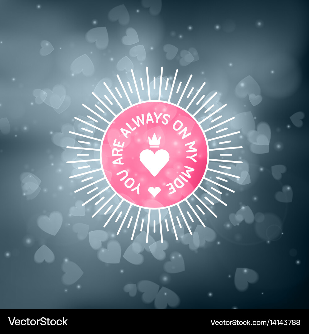 Decorative circle flat line happy valentines day Vector Image