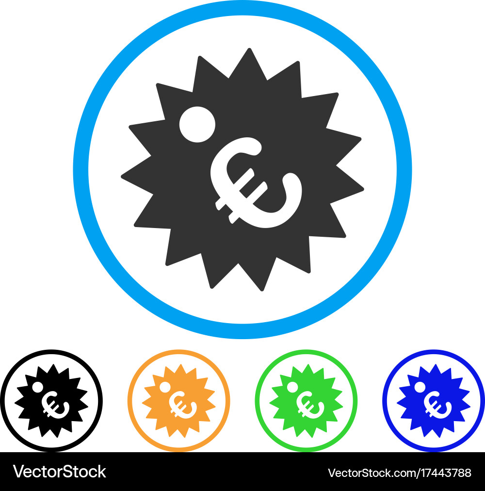 Euro price tag rounded icon Royalty Free Vector Image