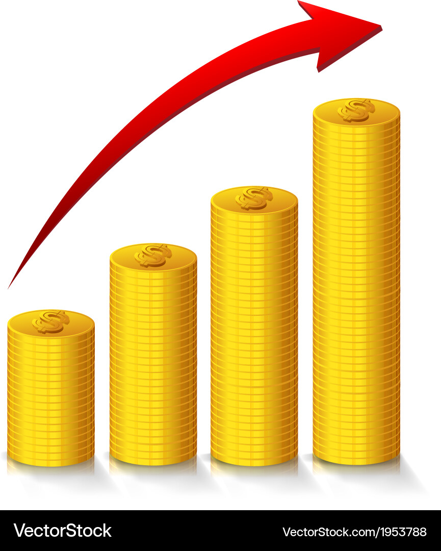 Growing coin Royalty Free Vector Image - VectorStock
