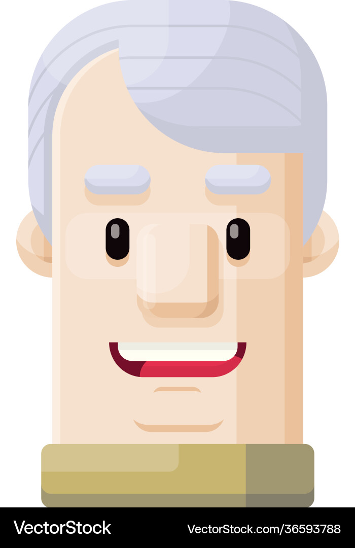 Happy grandpa flat icon avatar Royalty Free Vector Image