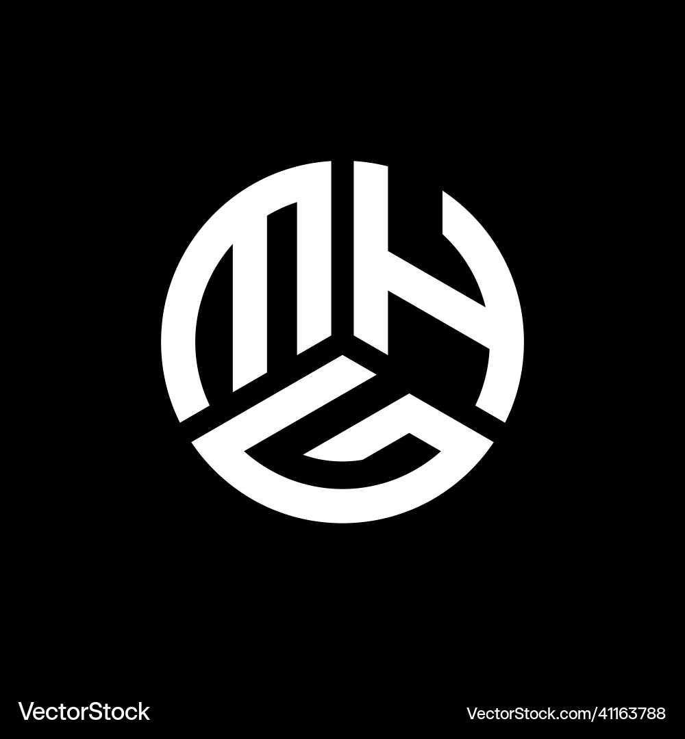 Mhg letter logo design on black background Vector Image