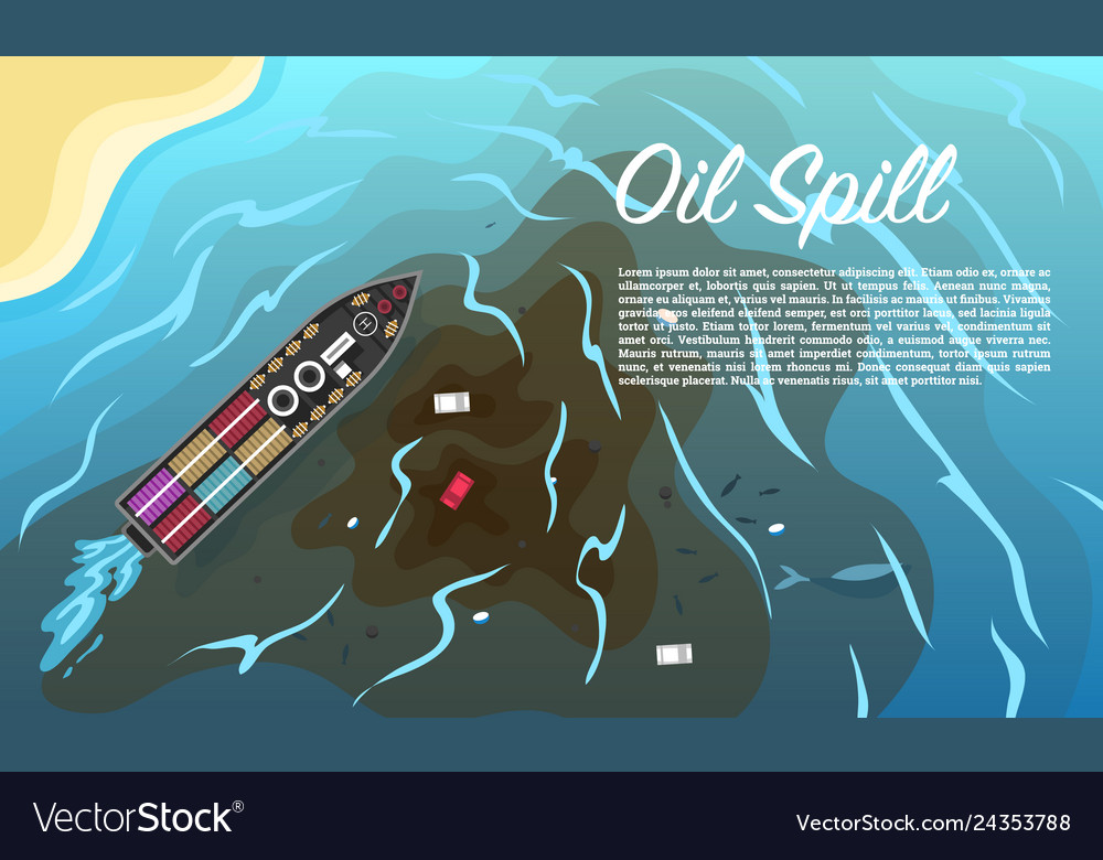 Oil spill environmental pollution ecological Vector Image