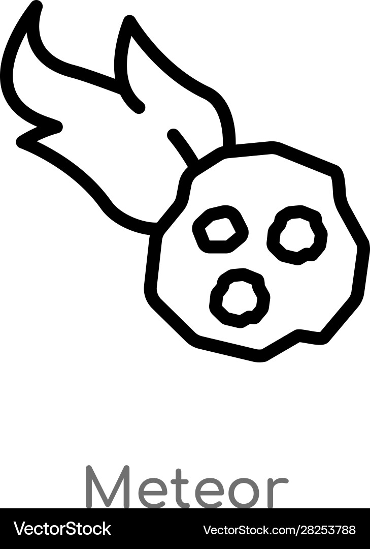 Outline meteor icon isolated black simple line Vector Image