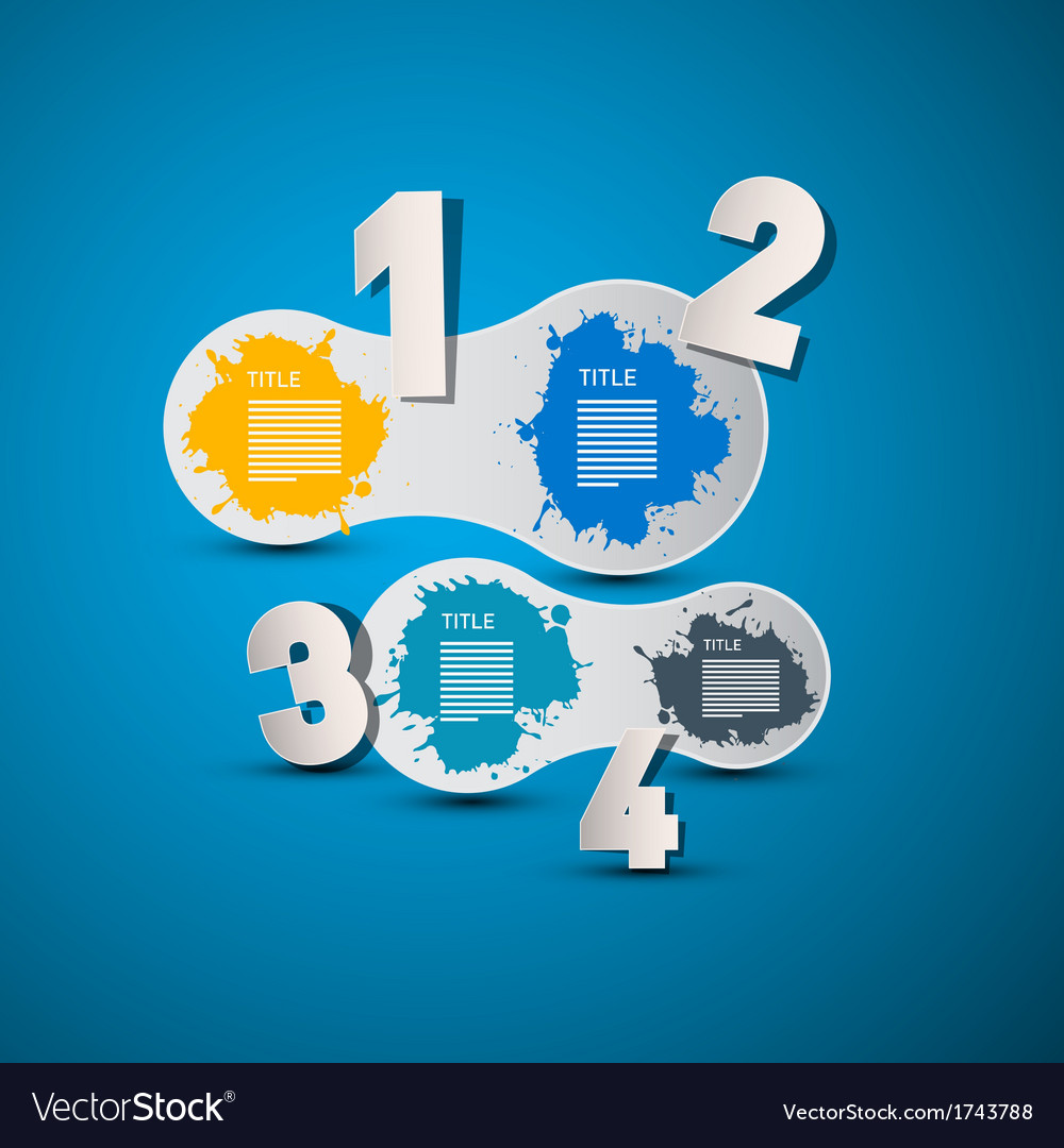Paper progress steps for tutorial Royalty Free Vector Image