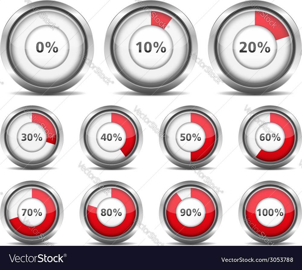 Progress indicators Royalty Free Vector Image - VectorStock