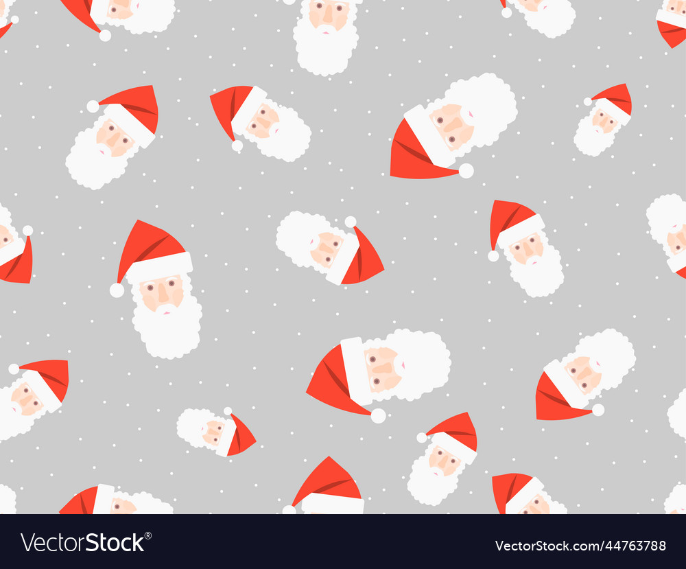 Seamless pattern with the face of santa claus Vector Image
