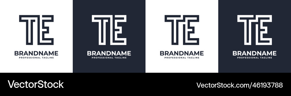 Simple te monogram logo suitable for any business Vector Image
